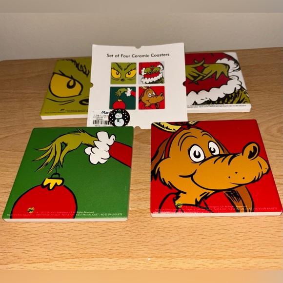 The Grinch | Holiday | Dr Seuss The Grinch Ceramic Coasters | Poshmark